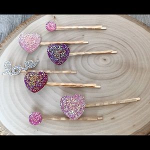 Accessories | Handcrafted Gorgeous Set Of 7 Heart Hair Pins | Poshmark